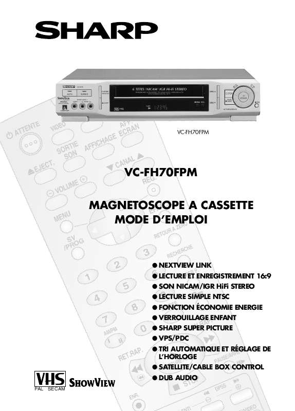 Notice SHARP VC-FH70FPM - autres Trouver une solution à un problème ...