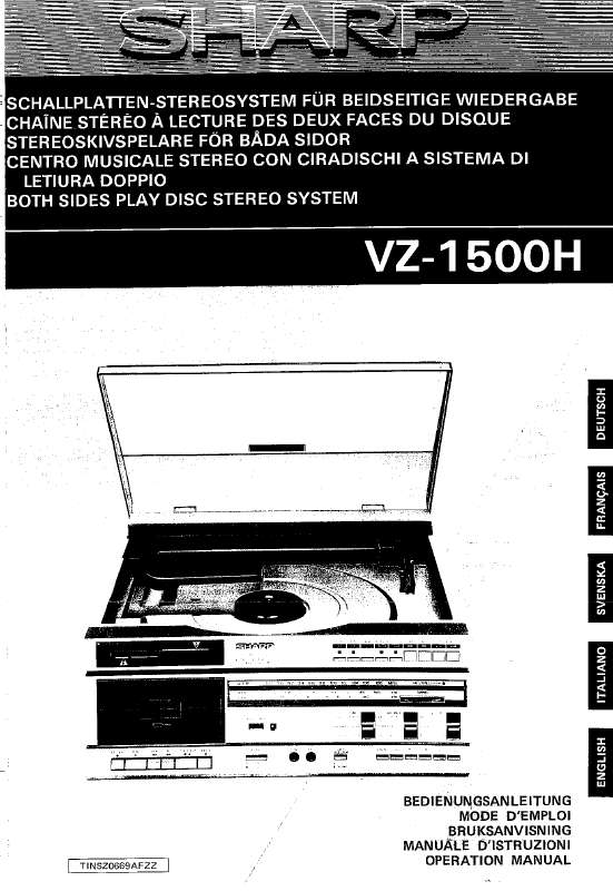 Notice SHARP VZ-1500H - chaîne hifi Trouver une solution à un problème ...