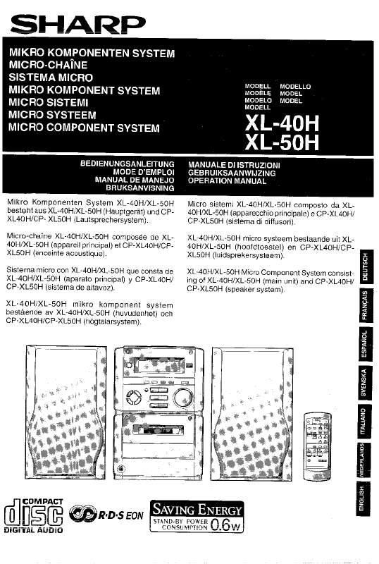 Notice SHARP XL-40H/50H - chaîne hifi Trouver une solution à un ...