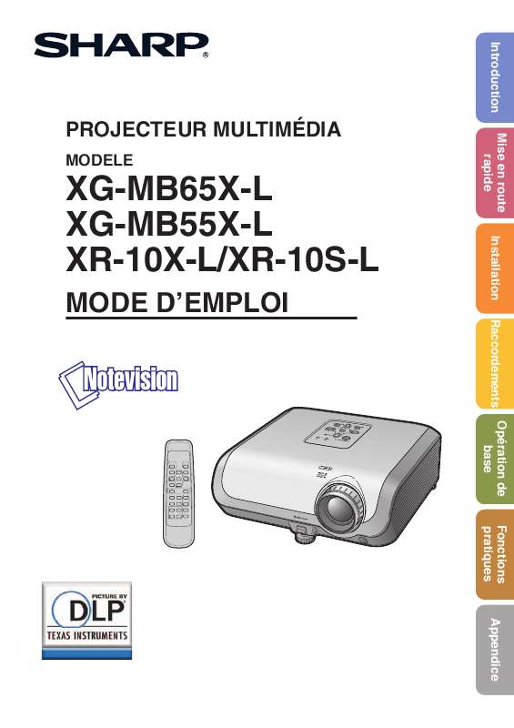 Notice SHARP XR-10X-L - vidéoprojecteur Trouver une solution à un ...