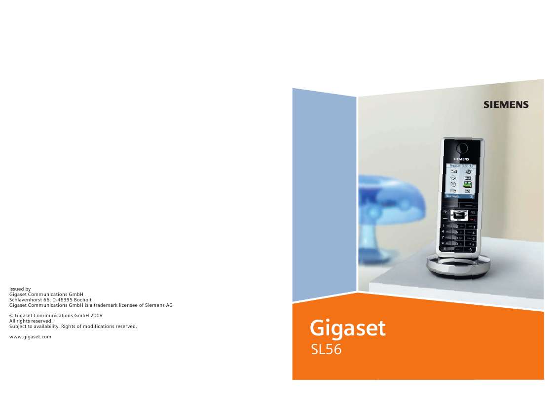 Notice SIEMENS GIGASET SL56 - téléphone sans fil Trouver une solution à ...