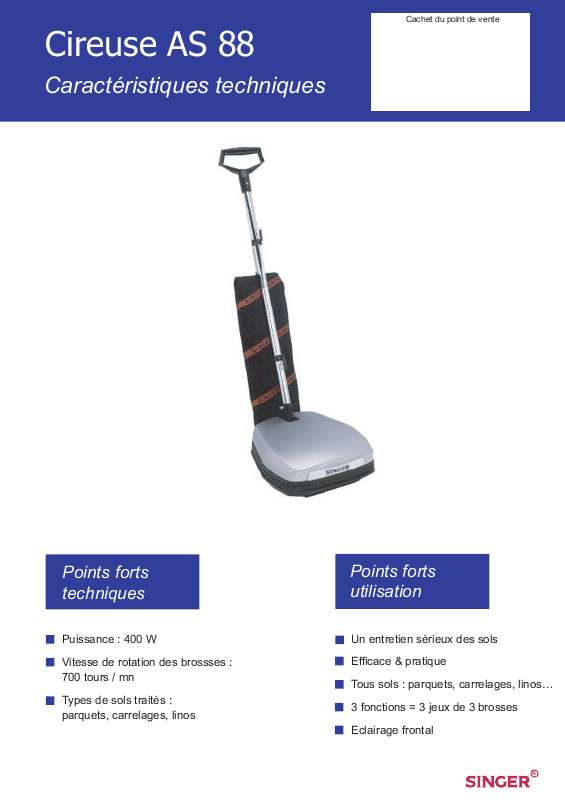 Notice machine à coudre SINGER AS 88 Trouver une solution à un problème ...