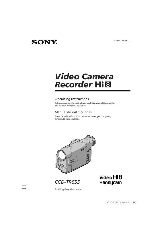 Notice SONY CCD-TR555 - action cam Trouver une solution à un problème ...