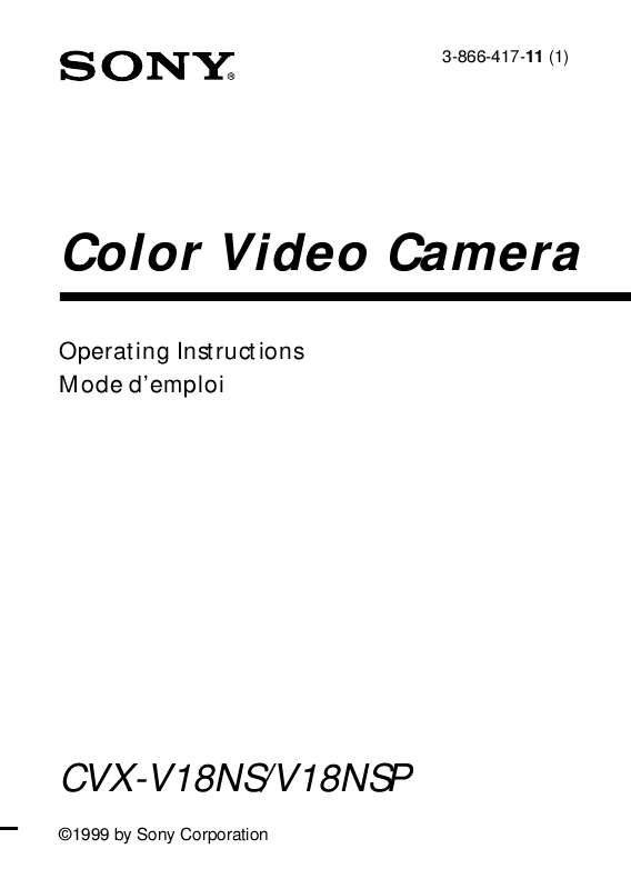 Notice SONY CVX-V18NSP - action cam Trouver une solution à un problème ...