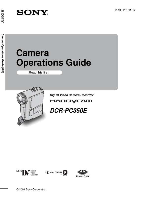 Notice SONY DCR-PC350E - action cam Trouver une solution à un problème ...