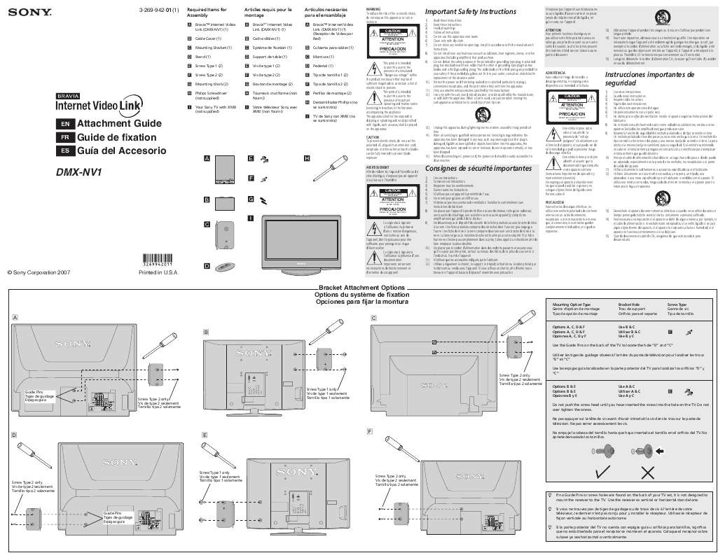 Notice SONY DMX-NV1 - Trouver une solution à un problème SONY DMX-NV1 ...