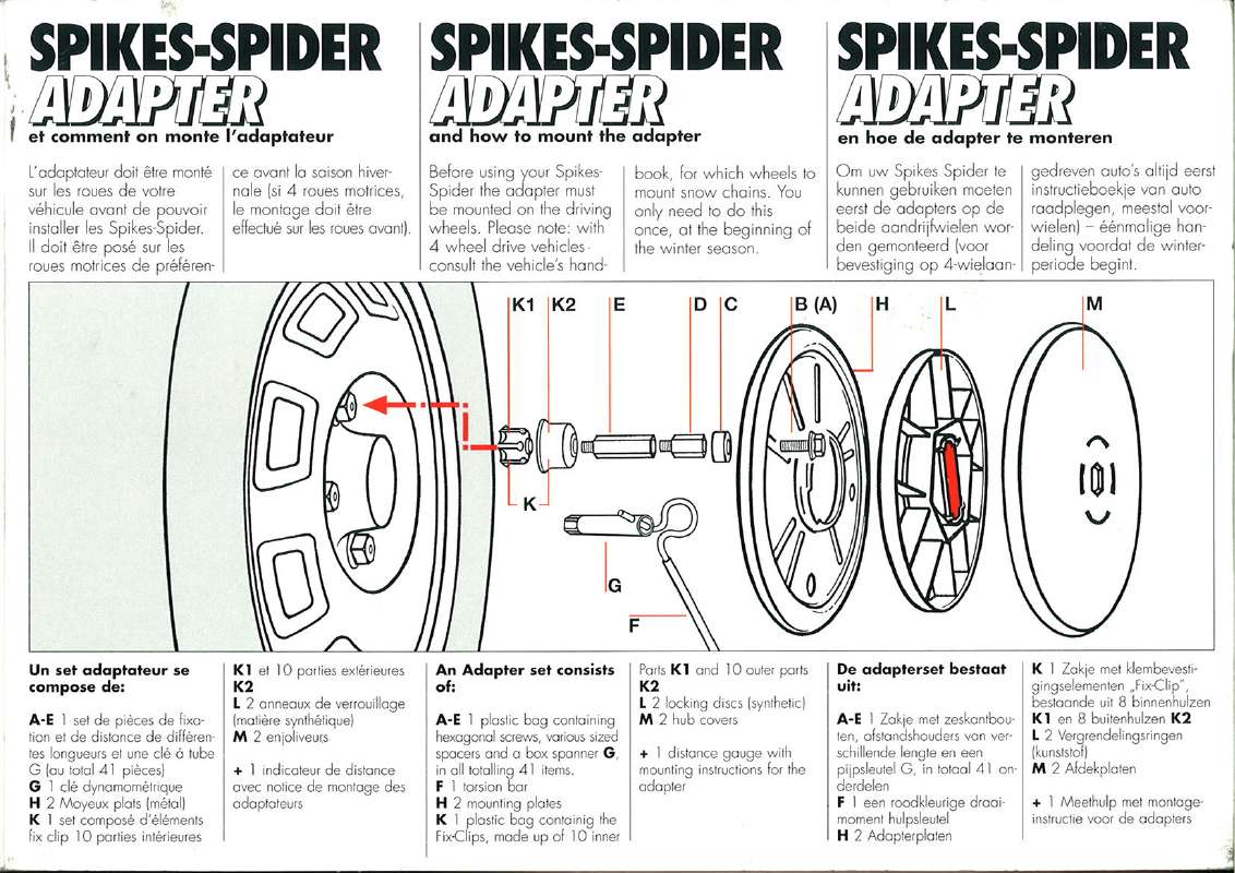 Notice SPIKES SPIDER ADAPTER - Trouver une solution à un problème ...