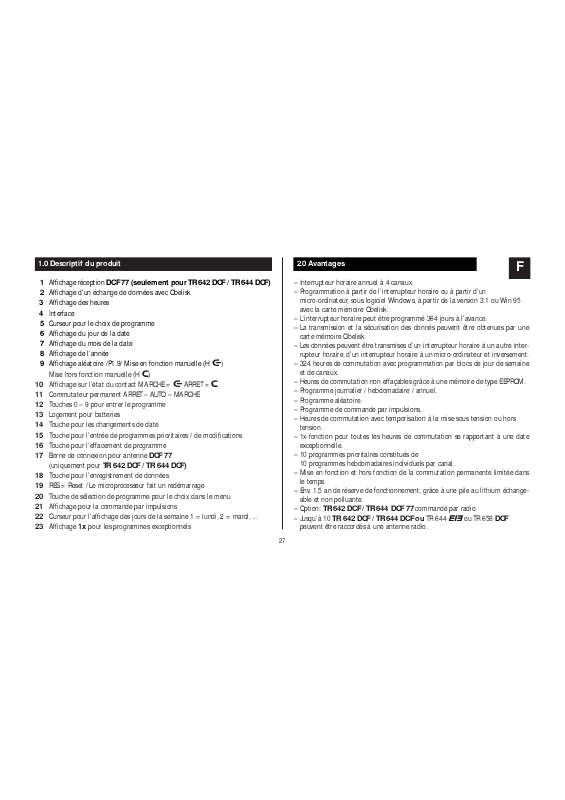 Notice THEBEN TR 642 - Trouver une solution à un problème THEBEN TR 642 ...