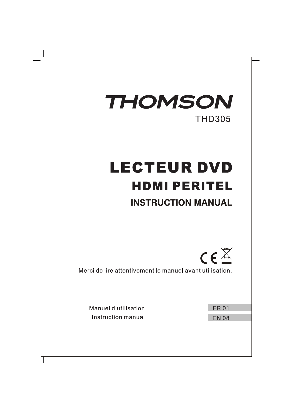 Notice THOMSON THD305B - lecteur dvd Trouver une solution à un problème THOMSON THD305B mode d ...