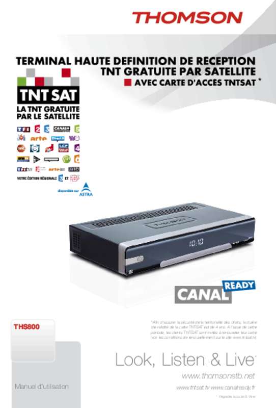 Notice THOMSON THS802HD FRANSAT - décodeur satellite Trouver une solution à un problème THOMSON ...