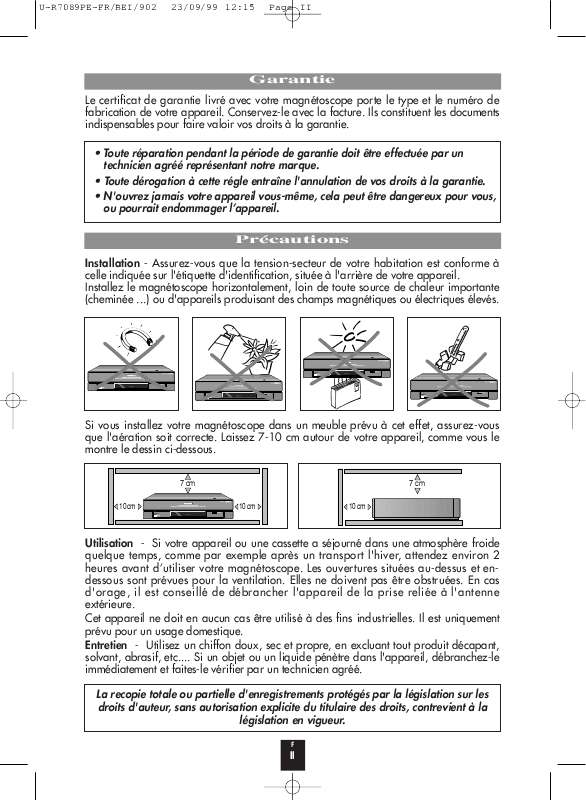 Notice THOMSON VPH6990 - Trouver une solution à un problème THOMSON VPH6990 mode d'emploi ...