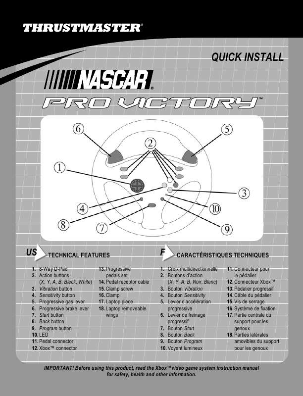 Notice THRUSTMASTER NASCAR PRO VICTORY - joystick Trouver une solution ...