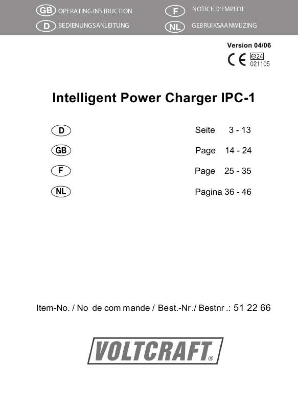 Notice VOLTCRAFT IPC-1 - Trouver une solution à un problème VOLTCRAFT ...