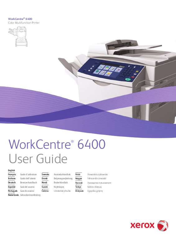 Notice XEROX WORKCENTRE 6400 - imprimante multifonction laser Trouver ...