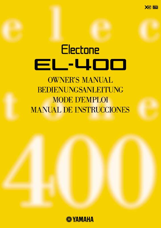 Notice YAMAHA EL-400 - autres Trouver une solution à un problème YAMAHA ...