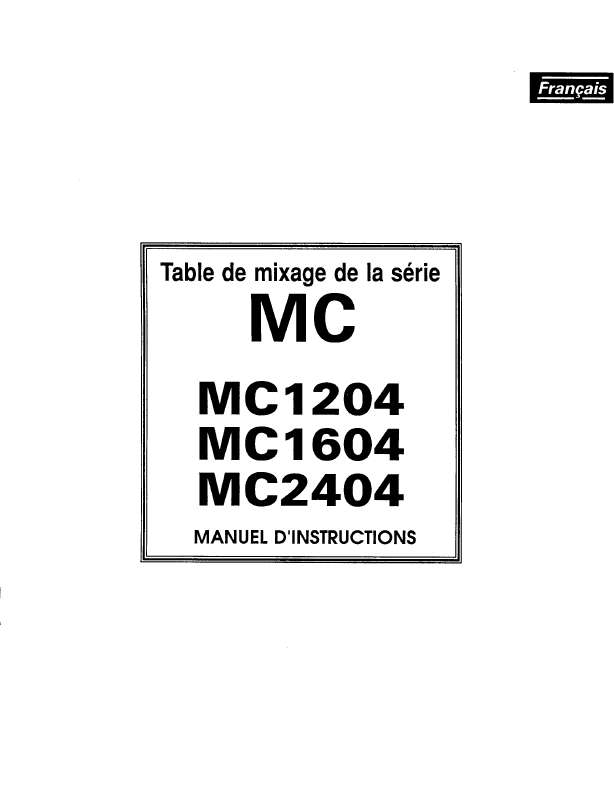Notice YAMAHA MC1204 MC1604 MC2404 - autres Trouver une solution à un ...