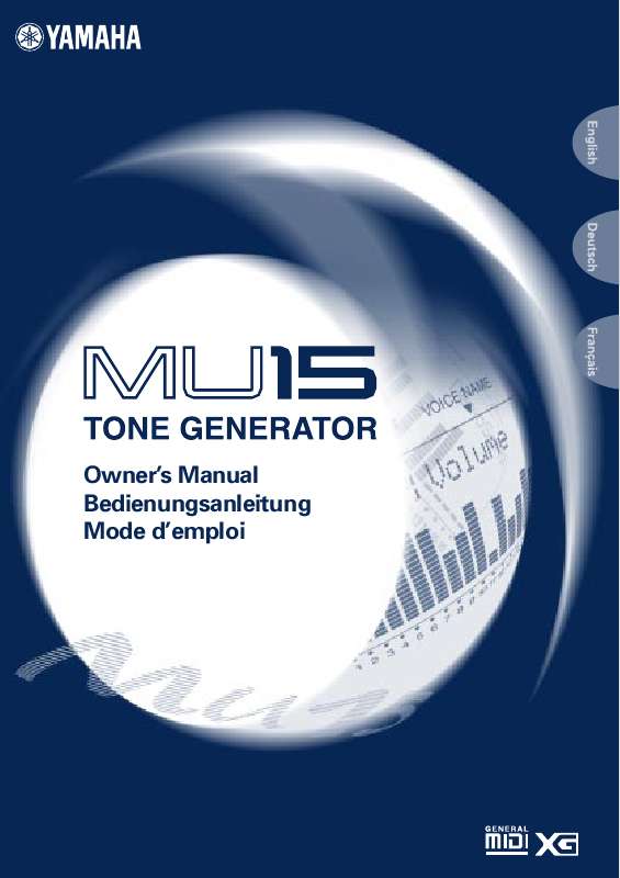 Notice YAMAHA MU15 - Trouver une solution à un problème YAMAHA MU15 mode d'emploi YAMAHA MU15 ...