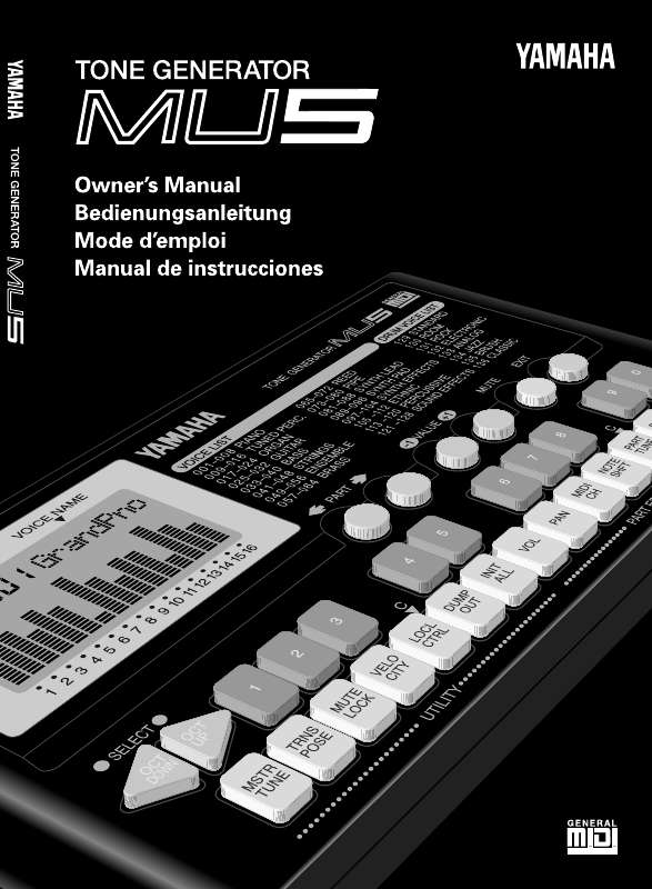 Notice YAMAHA MU5 - Trouver une solution à un problème YAMAHA MU5 mode ...