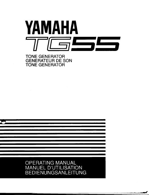 Notice YAMAHA TG55 - Trouver une solution à un problème YAMAHA TG55 ...